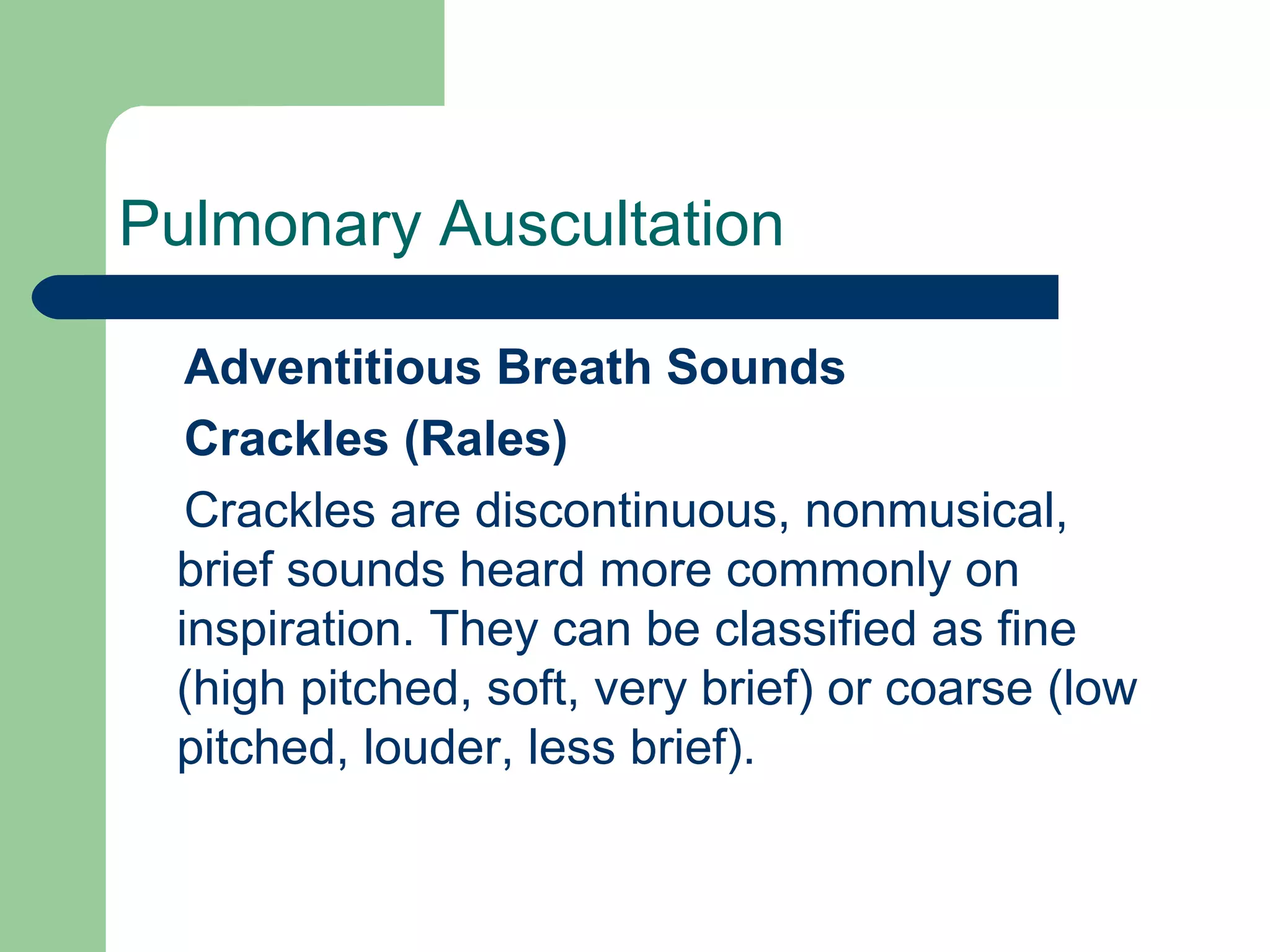 Pulmonary auscultation | PPT