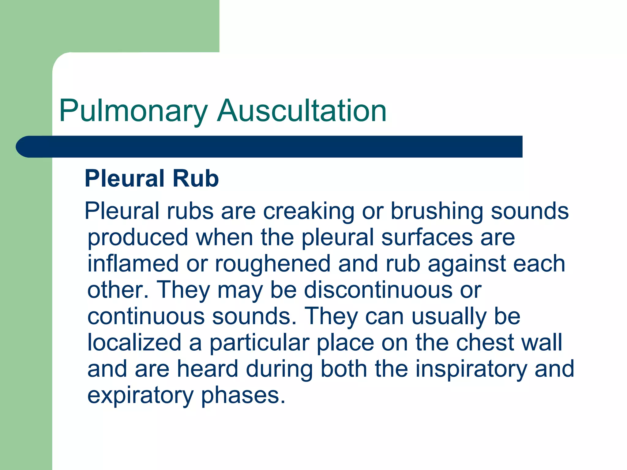 Pulmonary auscultation | PPT