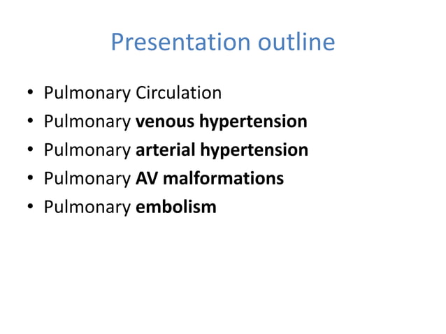 Imaging in pulmonary circulation disease | PPT