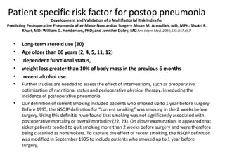 Pulmonary complications risk | PPT