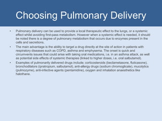 Pulmonary drug delivery | PPTX