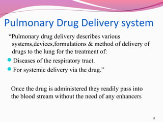 Pulmonary drug delivery system1 | PPT | Lung and Respiratory Health ...