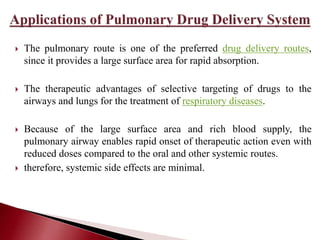 Pulmonary drug delivery system by mali vidhya v | PPTX