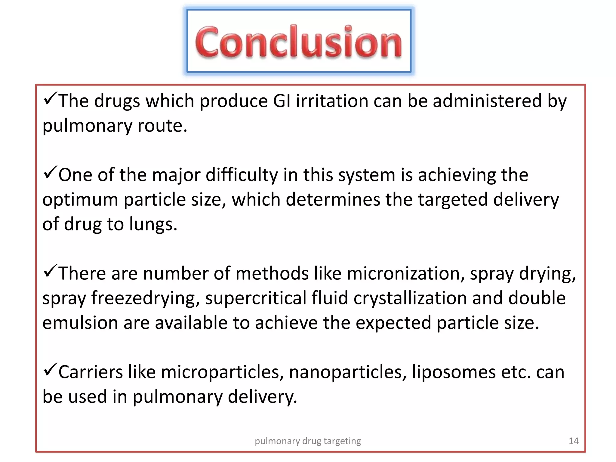 Pulmonary drug targeting | PPTX