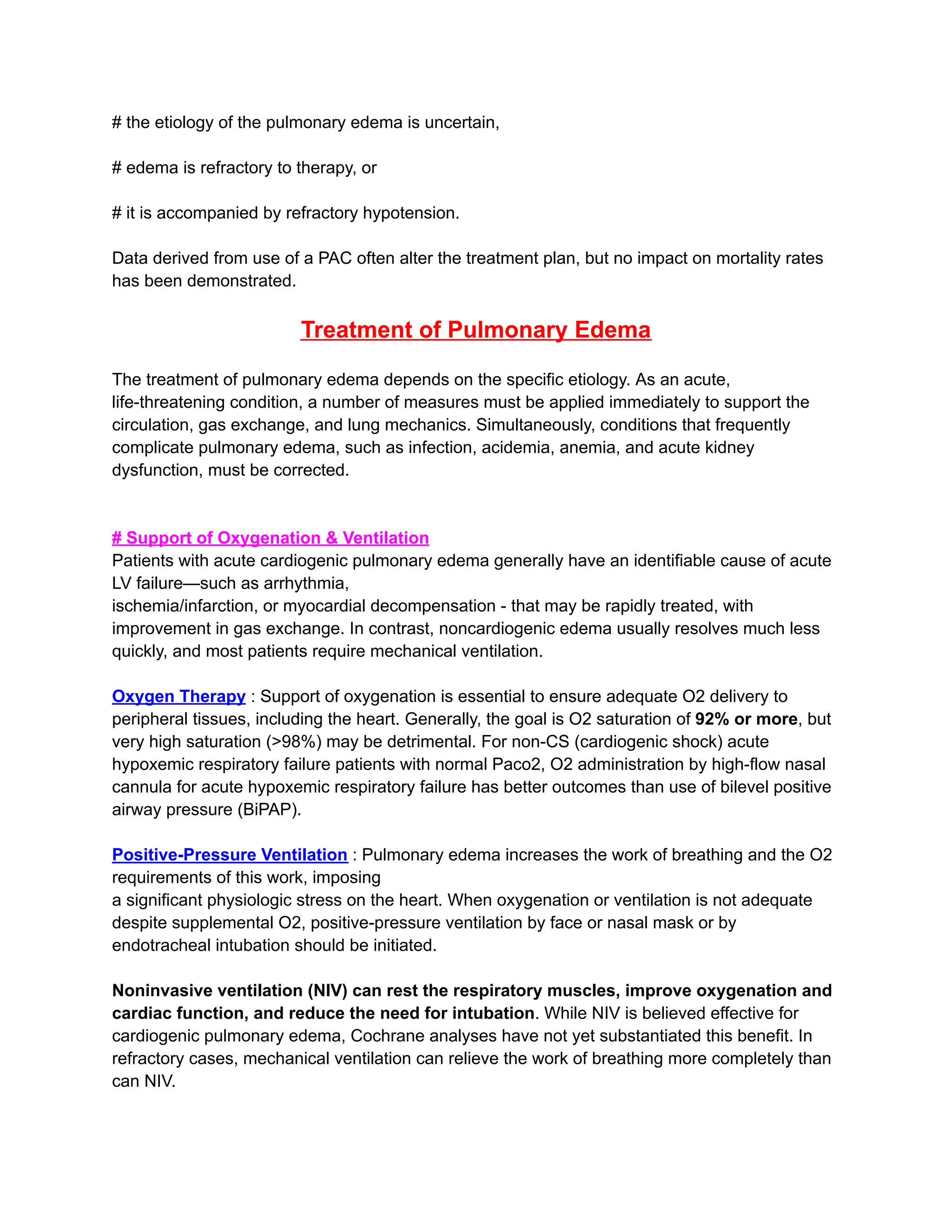 PULMONARY EDEMA - Important Points .pdf