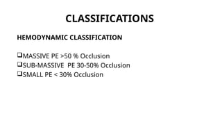 PULMONARY EMBOLISM clinical features and diagnosis | PPTX