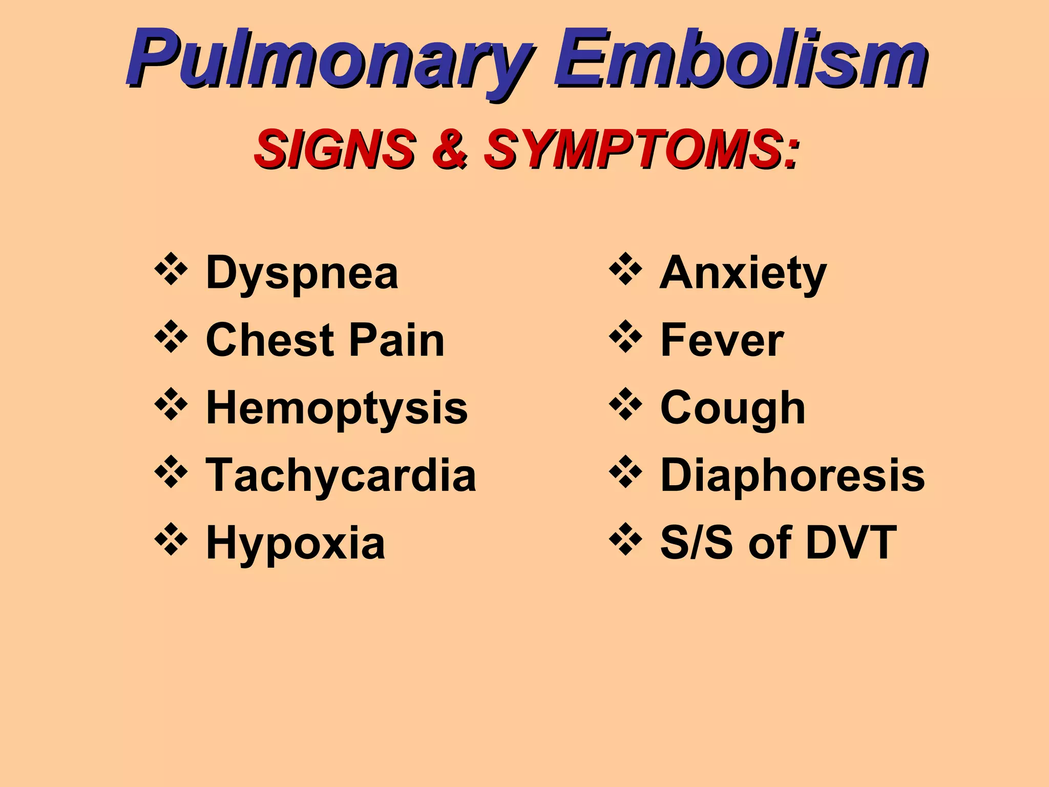 Pulmonary embolism | PPT