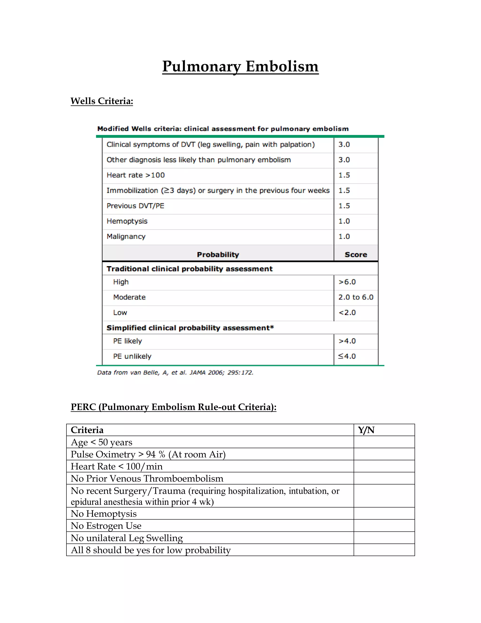 Pulmonary embolism | PDF