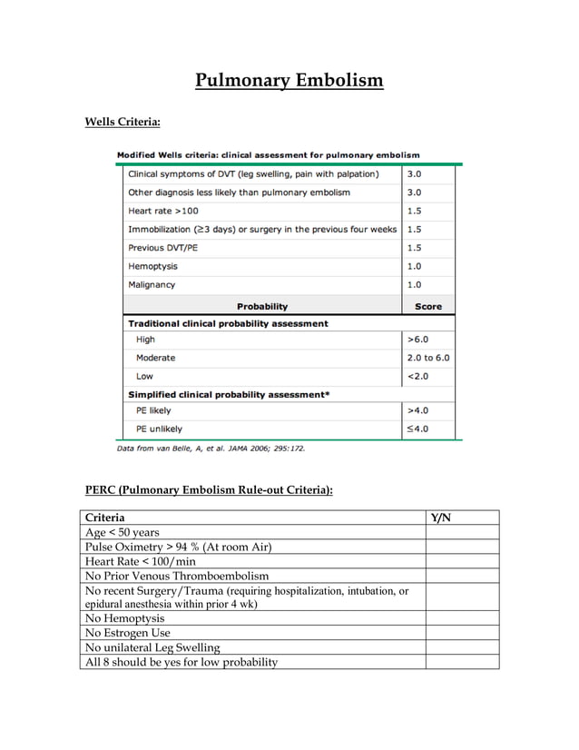 Pulmonary embolism | PDF