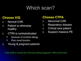 Pulmonary embolism and lung scans | PPT