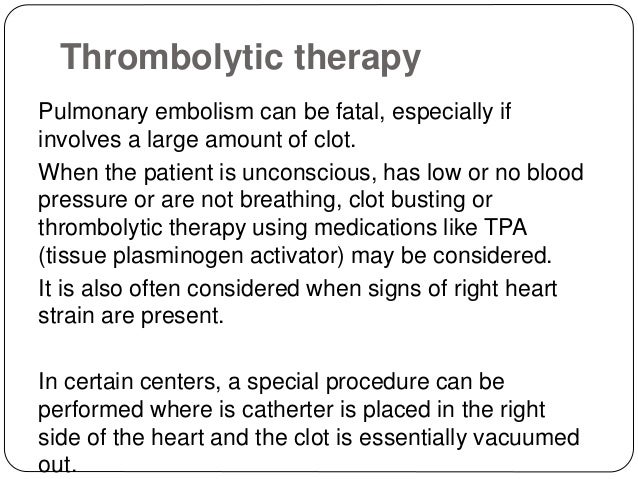 Effectiveness Of Thrombolytic Therapy In Acute Embolic