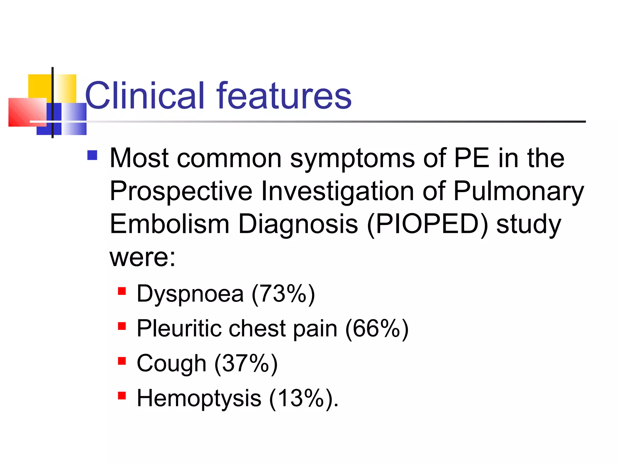 Pulmonary embolism - Diagnosis and management | PPT