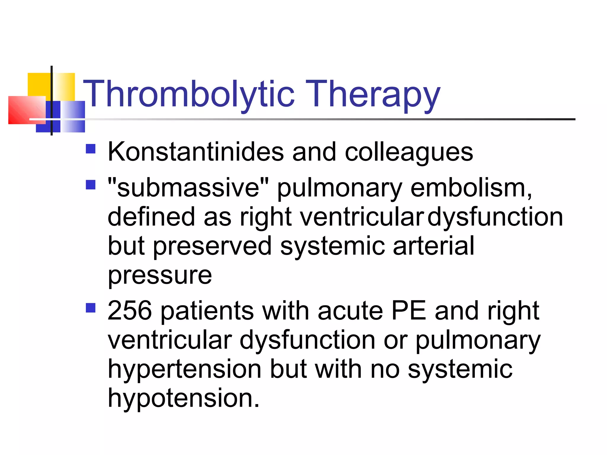 Pulmonary embolism - Diagnosis and management | PPT