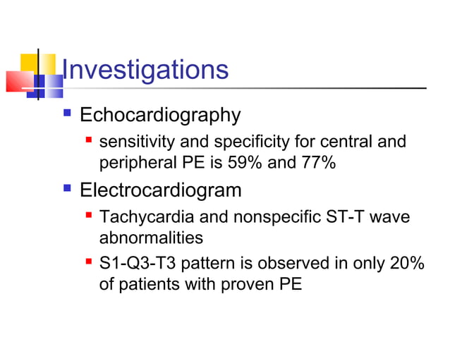 Pulmonary embolism - Diagnosis and management | PPT