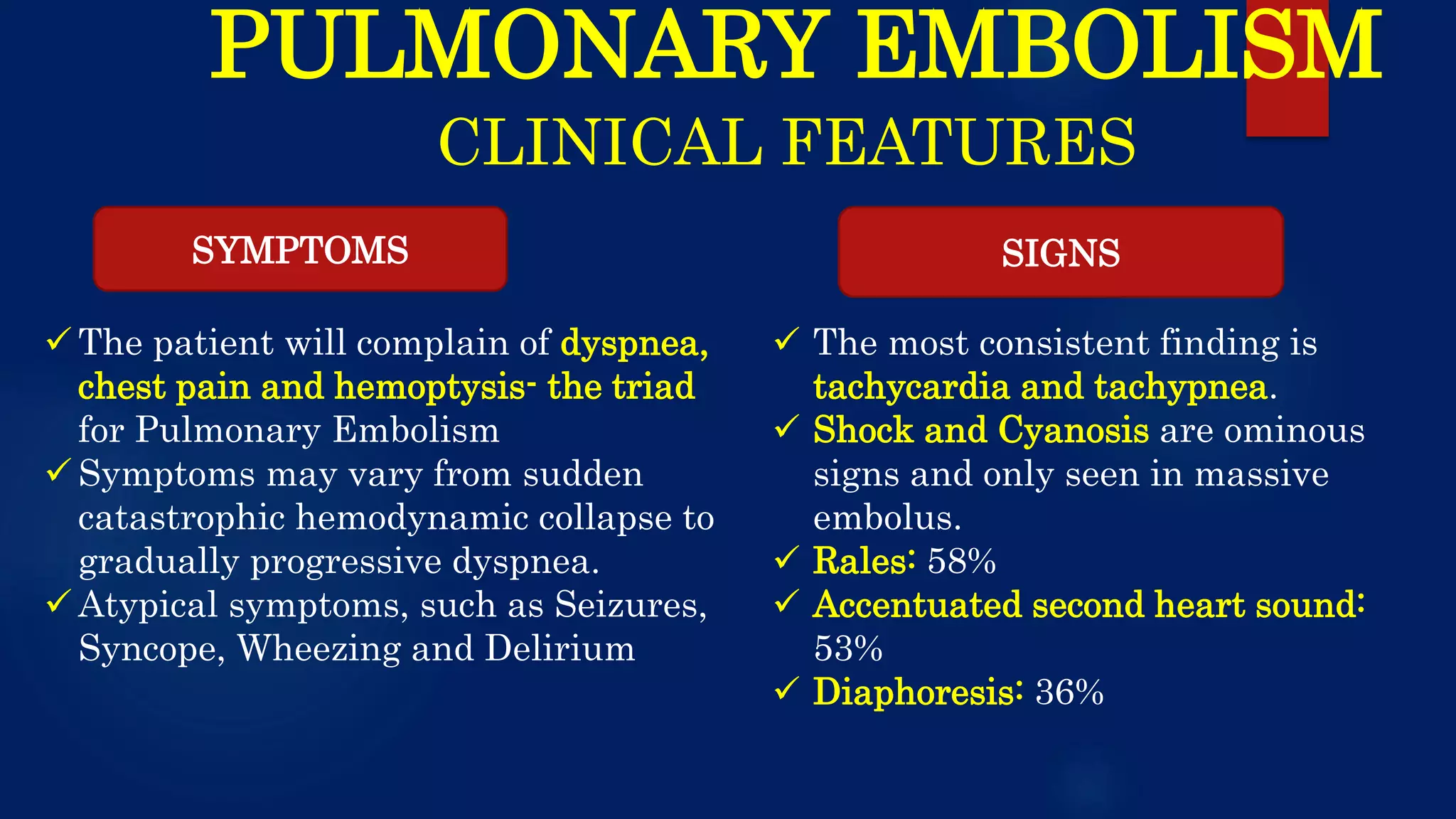Pulmonary embolism- Venous diseases | PPT
