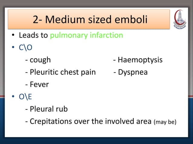Pulmonary embolism | PPTX | Lung and Respiratory Health | Diseases and ...