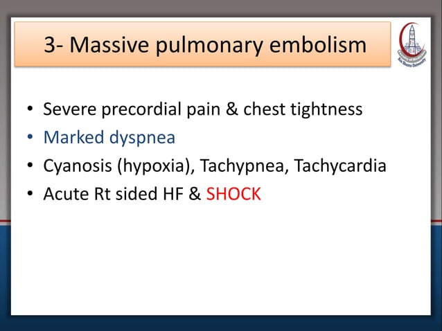 Pulmonary embolism | PPTX | Lung and Respiratory Health | Diseases and ...