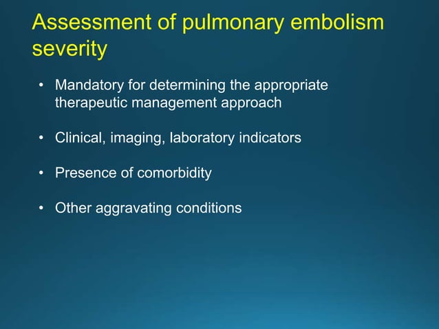 Pulmonary embolism - 2019 ESC Guidelines by Dr. Vaibhav Yawalkar MD DM ...