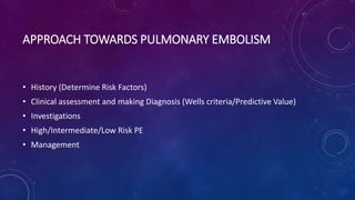 PULMONARY EMBOLISM.pptx and its management | PPT