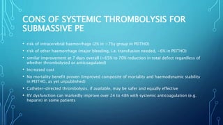 Pulmonary embolism - massive vs sub-massive | PPTX