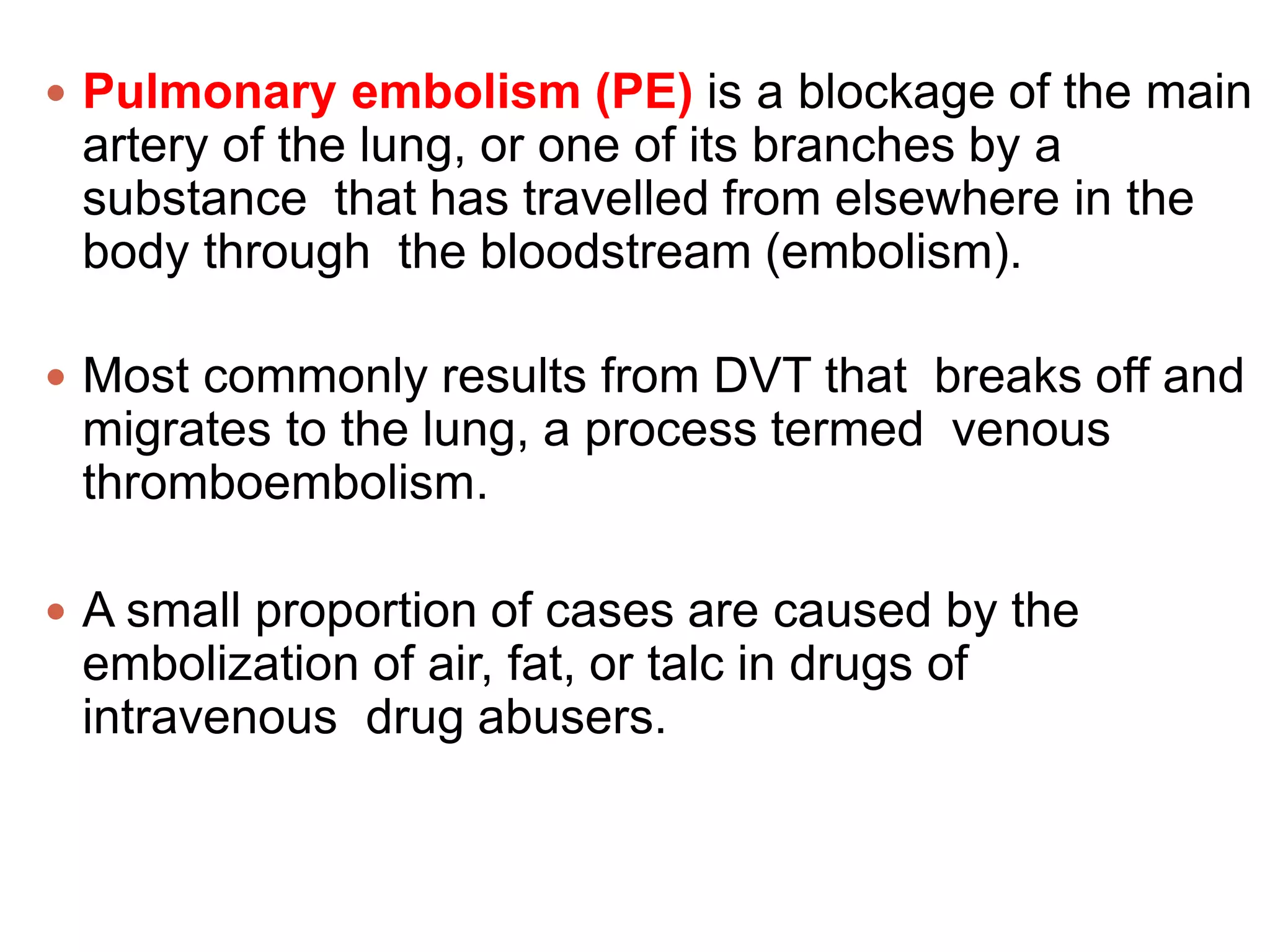 Pulmonary embolism radiology imaging | PPTX