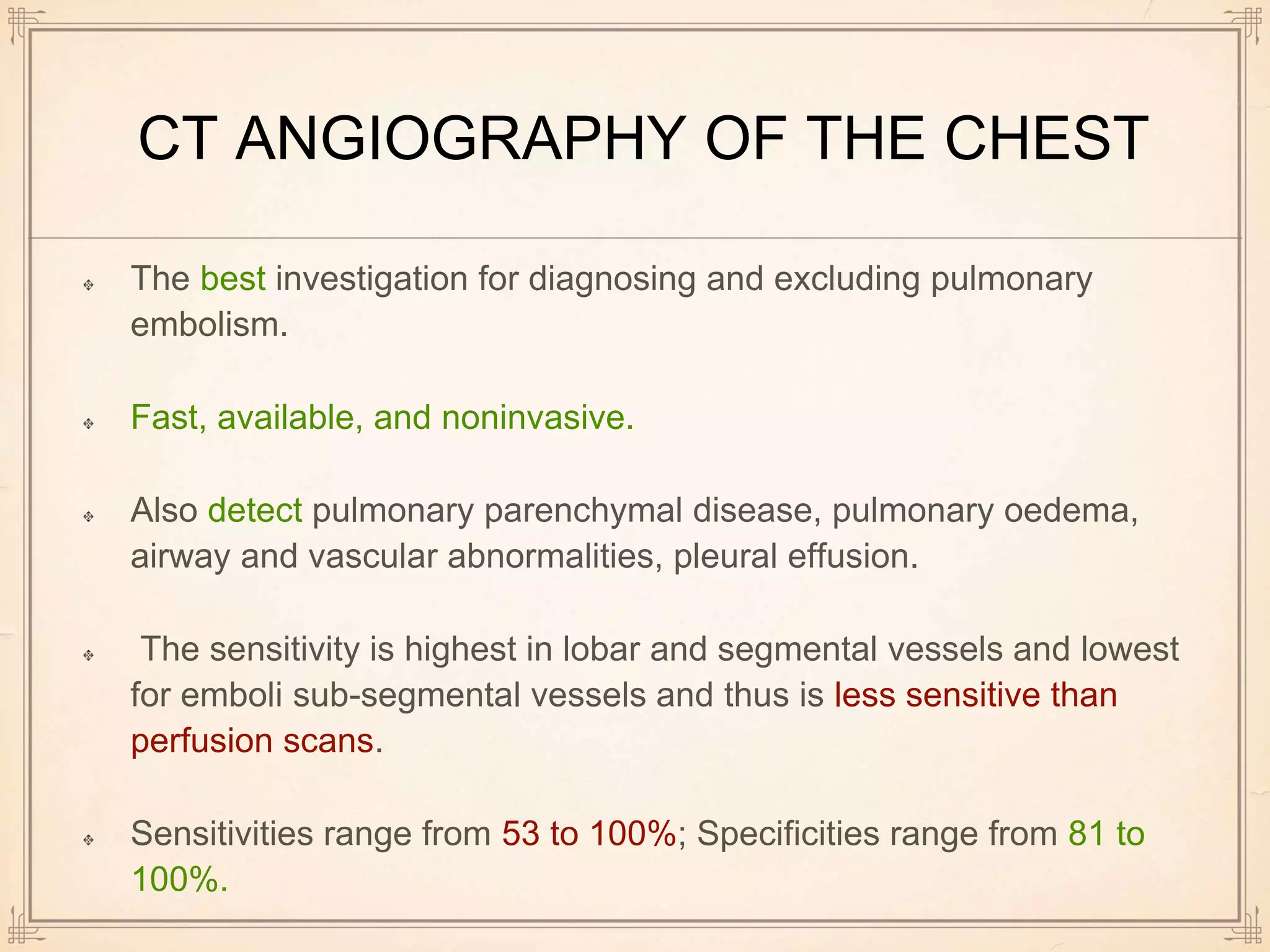 Pulmonary embolism investigations | PPTX