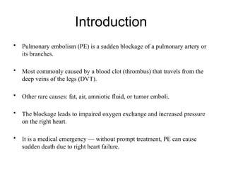 Pulmonary Embolism for Undergraduates summary | PPTX