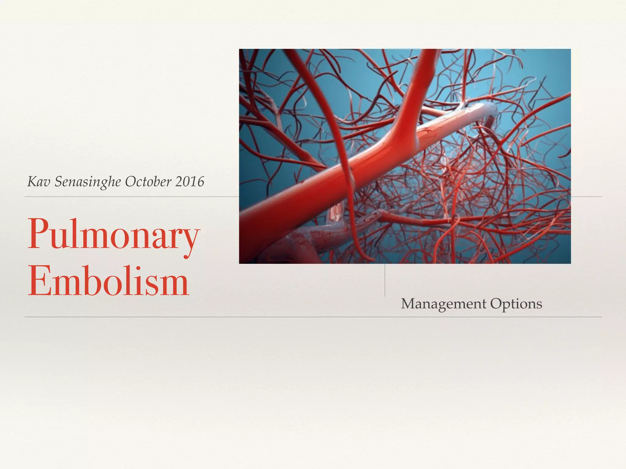 Pulmonary embolism management options | PDF