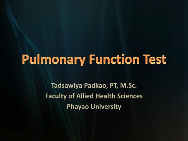 Pulmonary function test | PDF