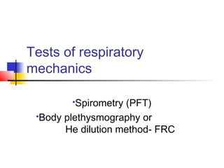 Pulmonary function test | PPT