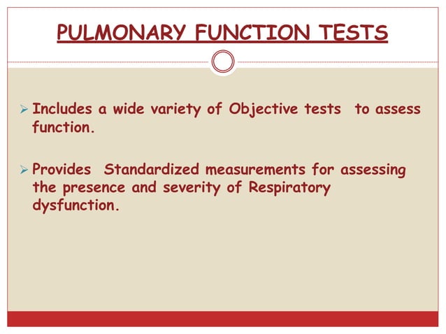 Pulmonary function test | PPTX