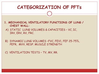 Pulmonary function test | PPTX