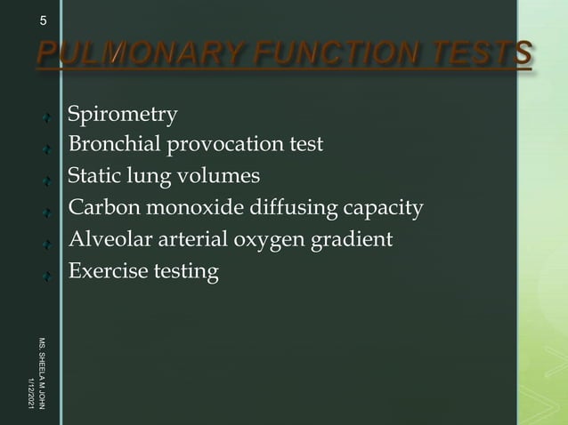 Pulmonary function test | PPT