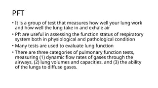 Pulmonary function test.pptx spirometry and dlco | PPTX