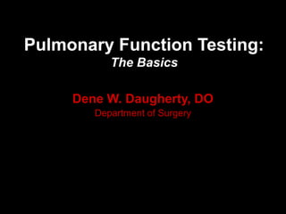 Pulmonary Function Testing | PPT