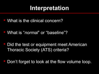Pulmonary Function Testing | PPT