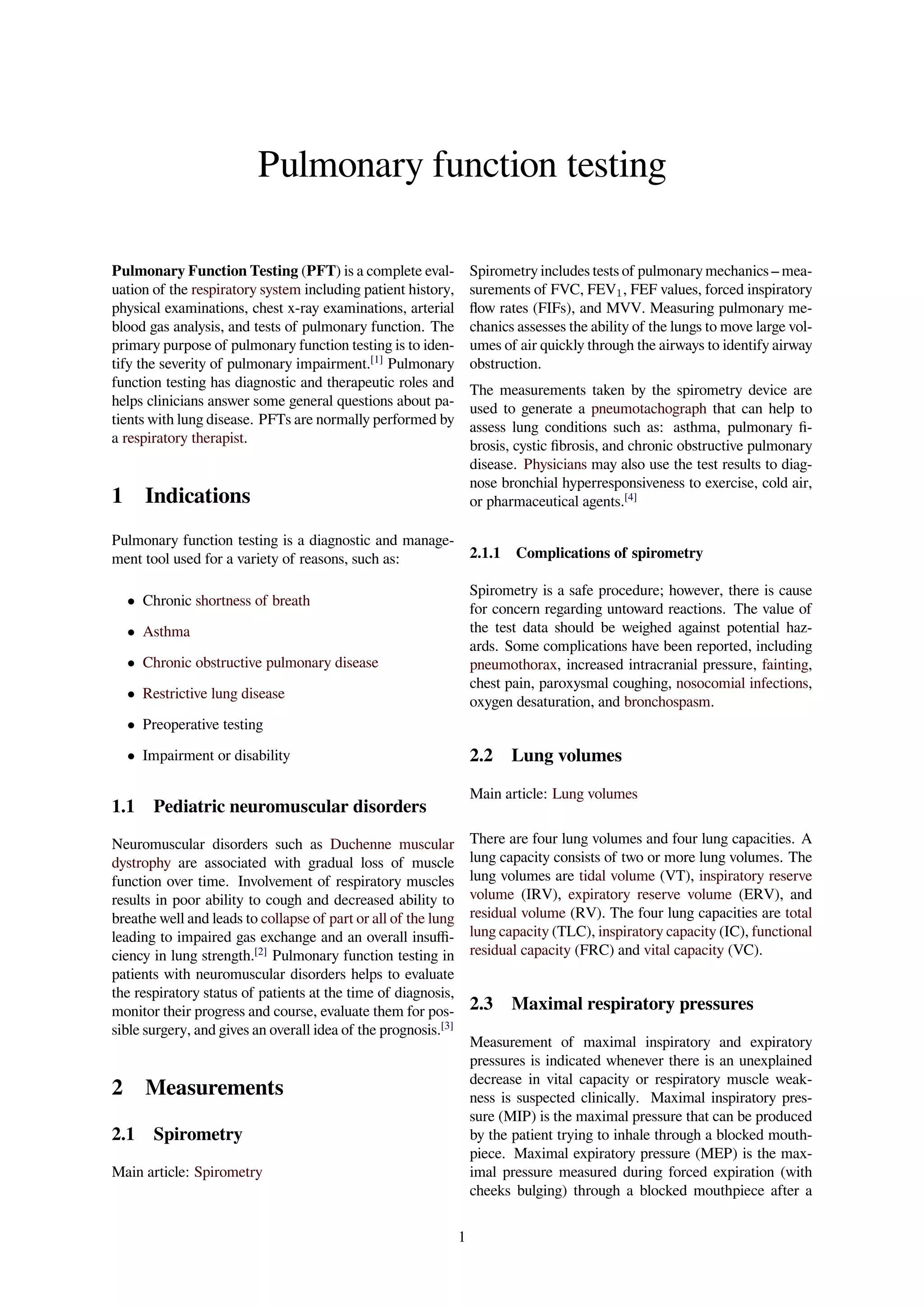 Pulmonary function testing | PDF