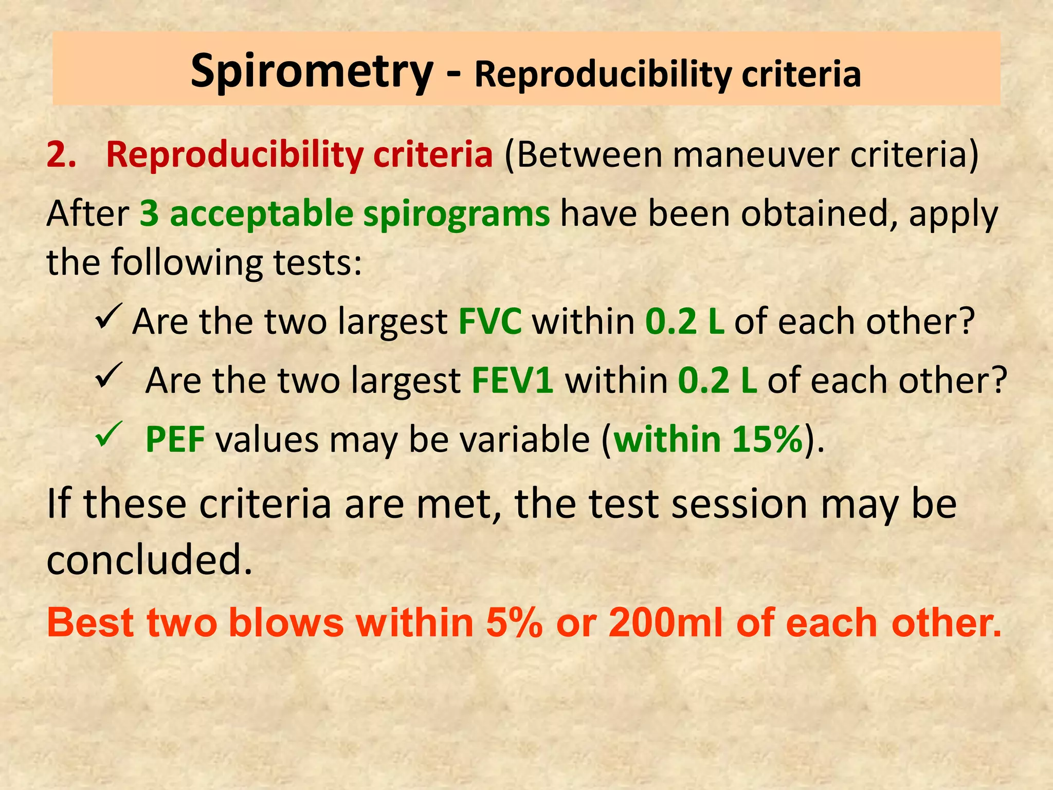 Pulmonary function testing (spirometry ) | PDF