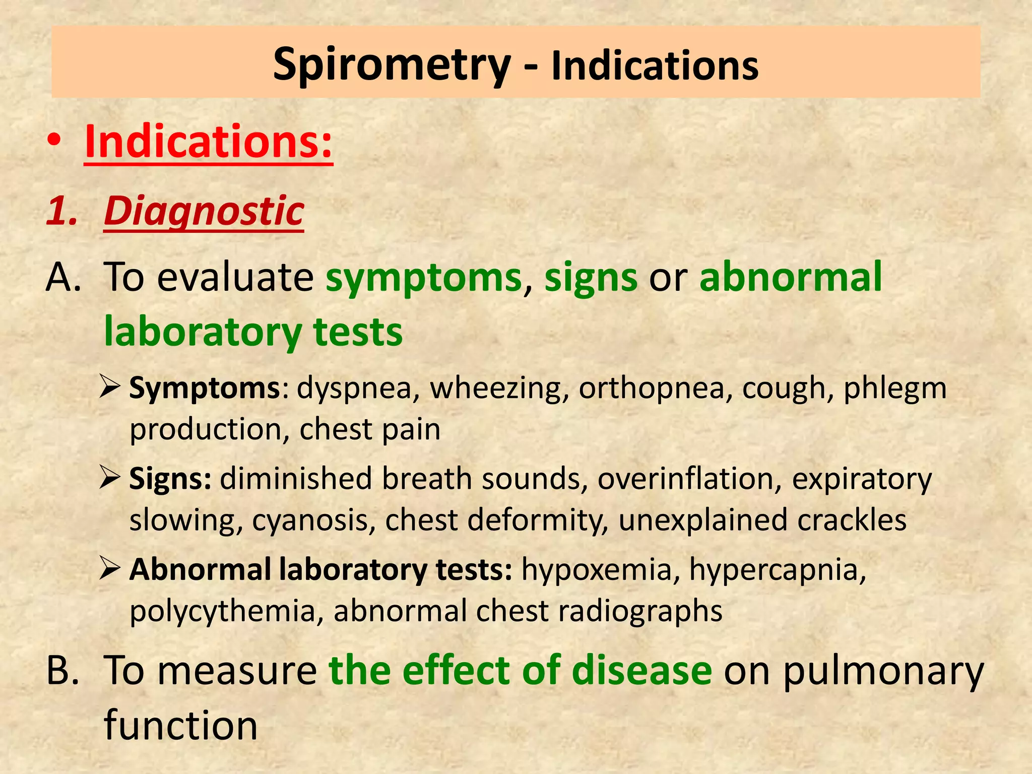 Pulmonary function testing (spirometry ) | PDF