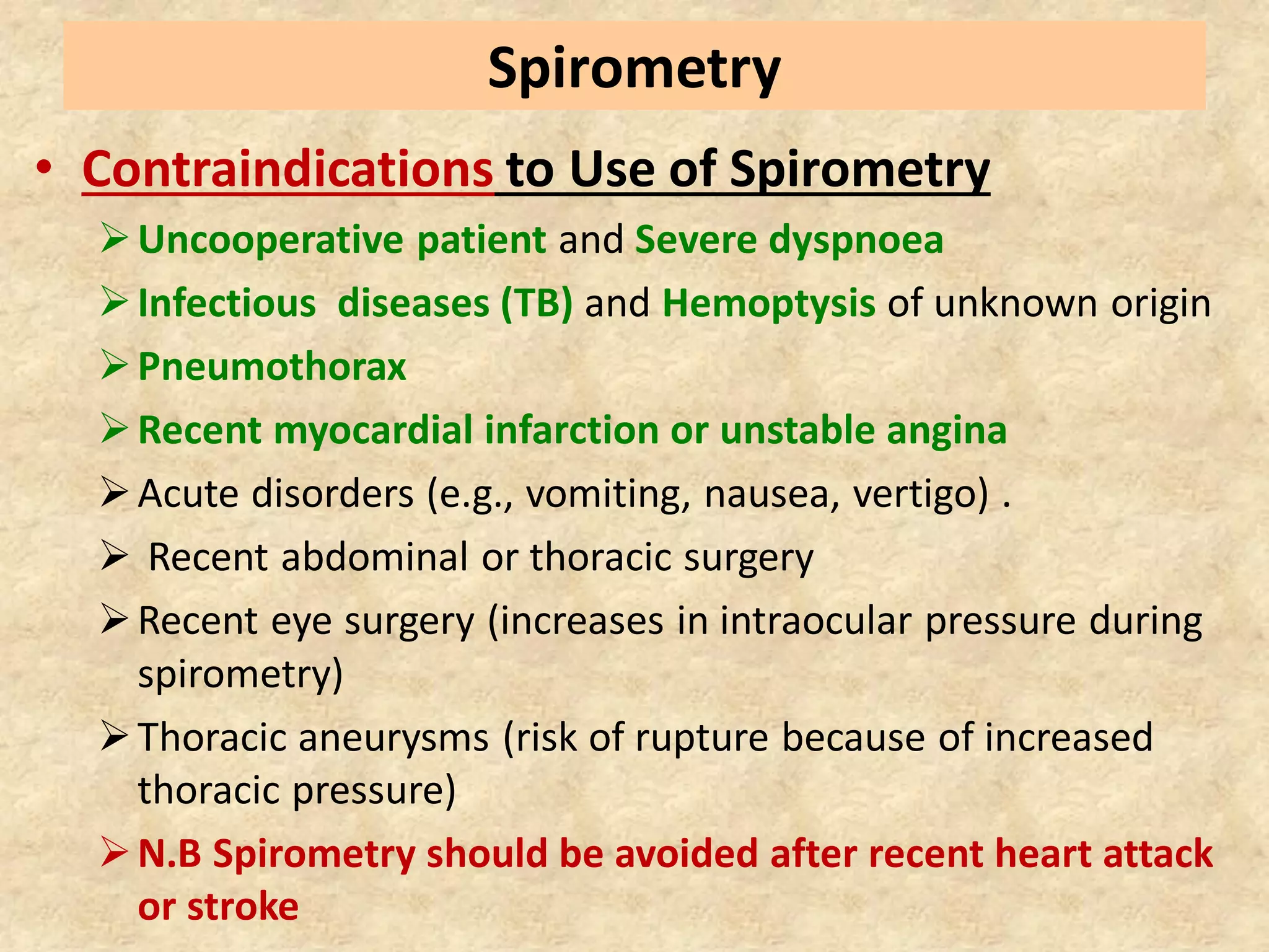 Pulmonary function testing (spirometry ) | PDF