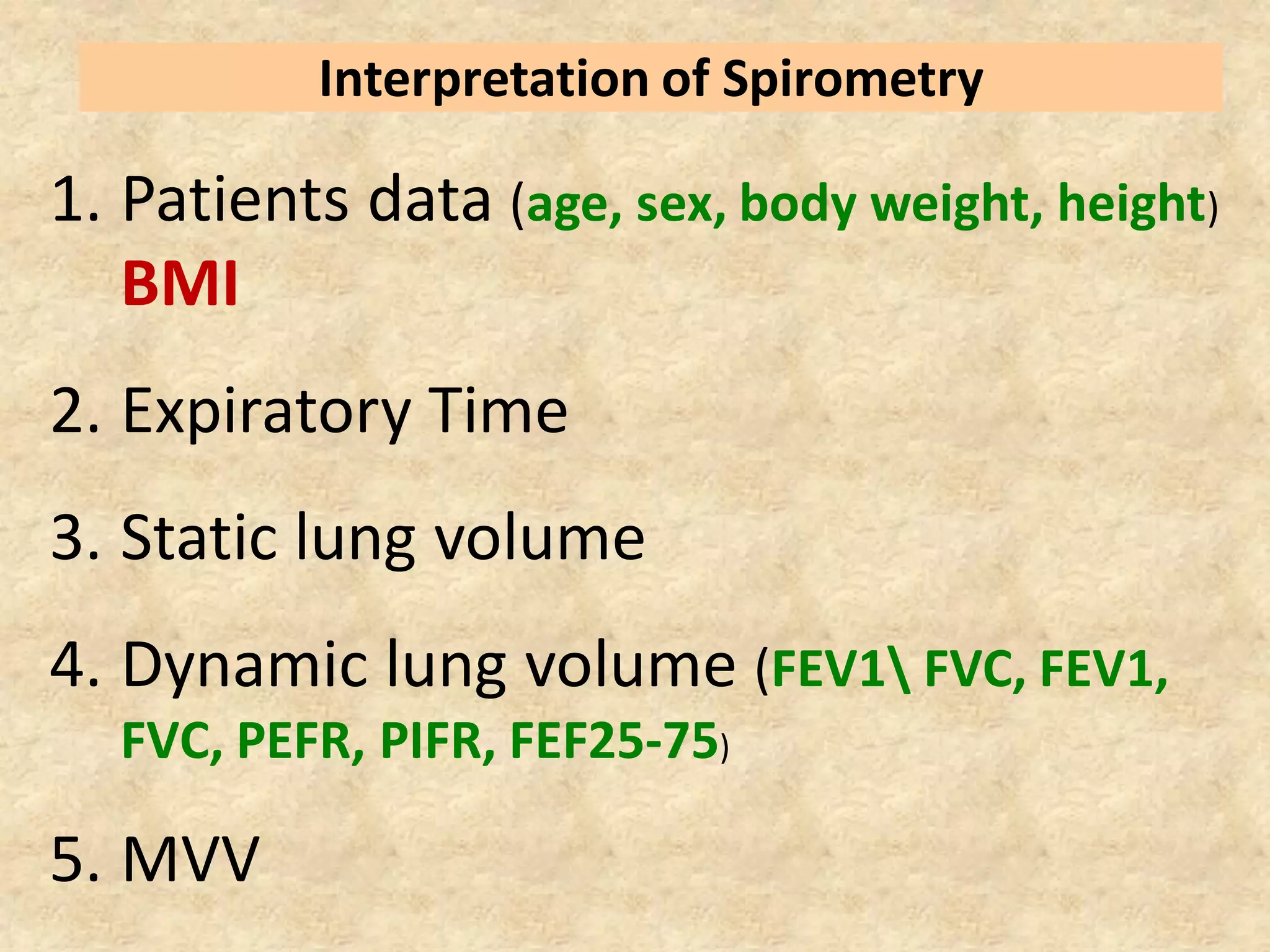 Pulmonary function testing (spirometry ) | PDF