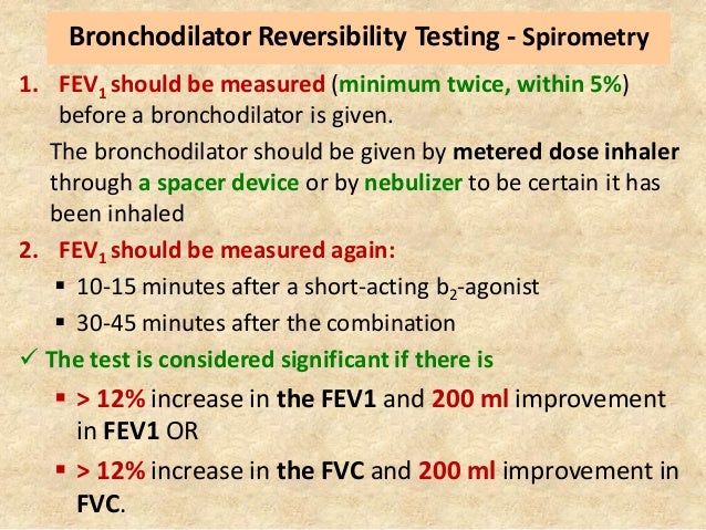 Pulmonary function testing (spirometry )