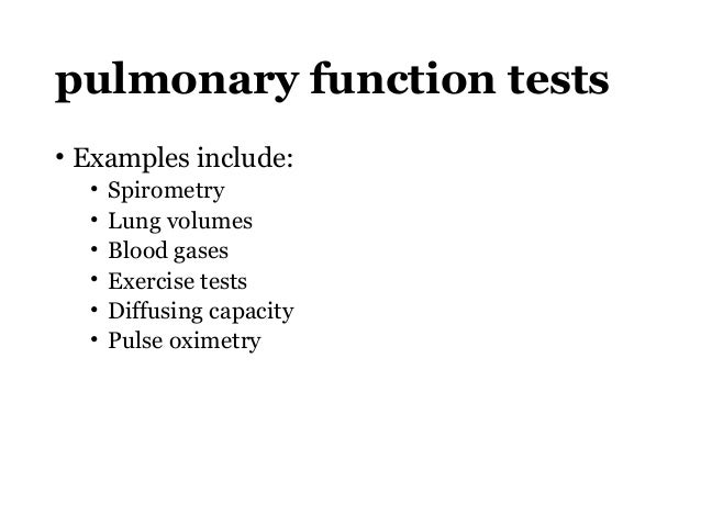 Pulmonary function tests