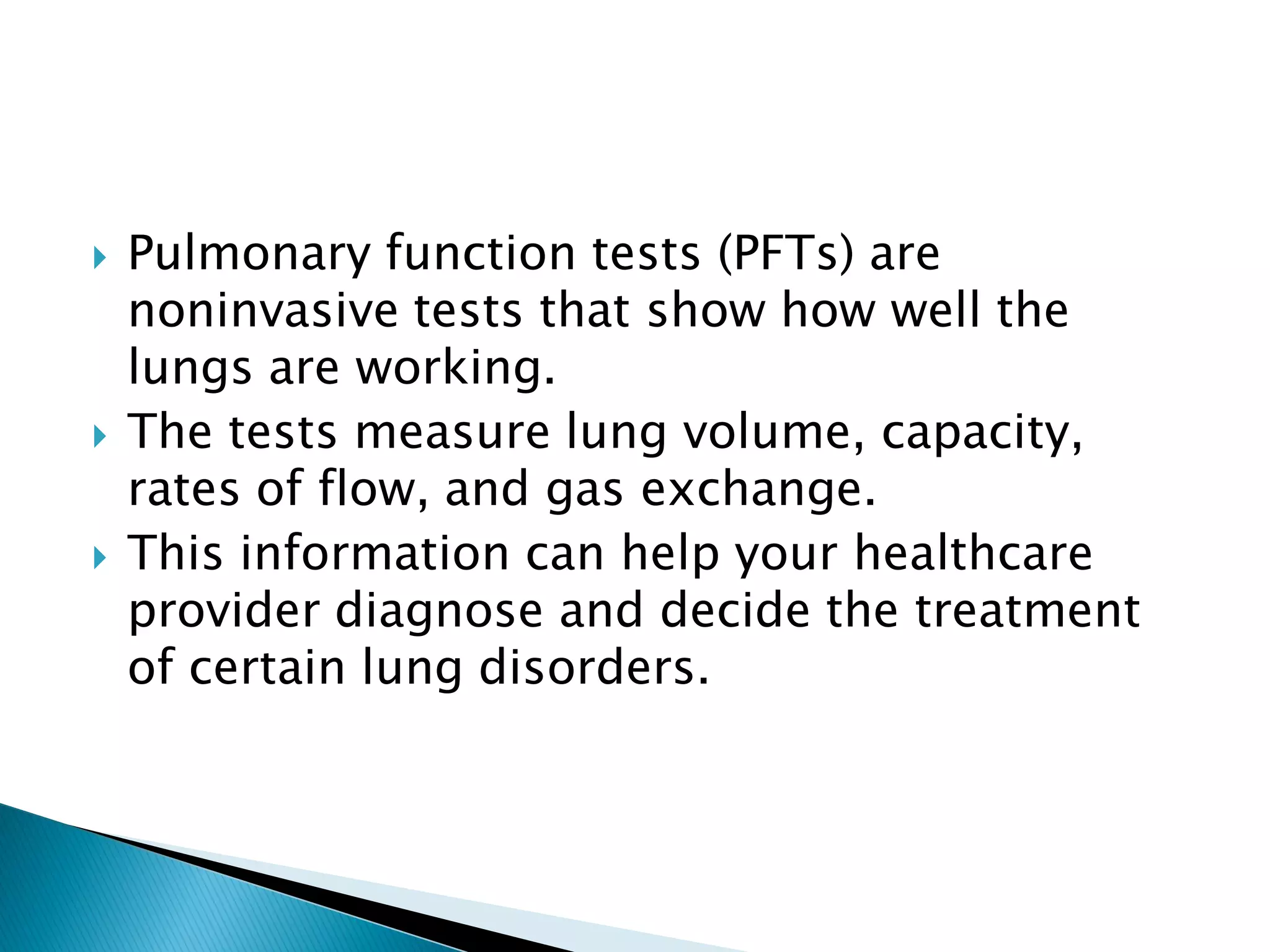 Pulmonary Function Tests Ppt