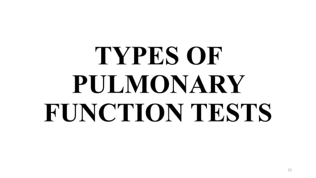 PULMONARY FUNCTION TESTS - LAB DATA INTERPRETATION | PPTX