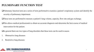 PULMONARY FUNCTION TESTS - LAB DATA INTERPRETATION | PPTX