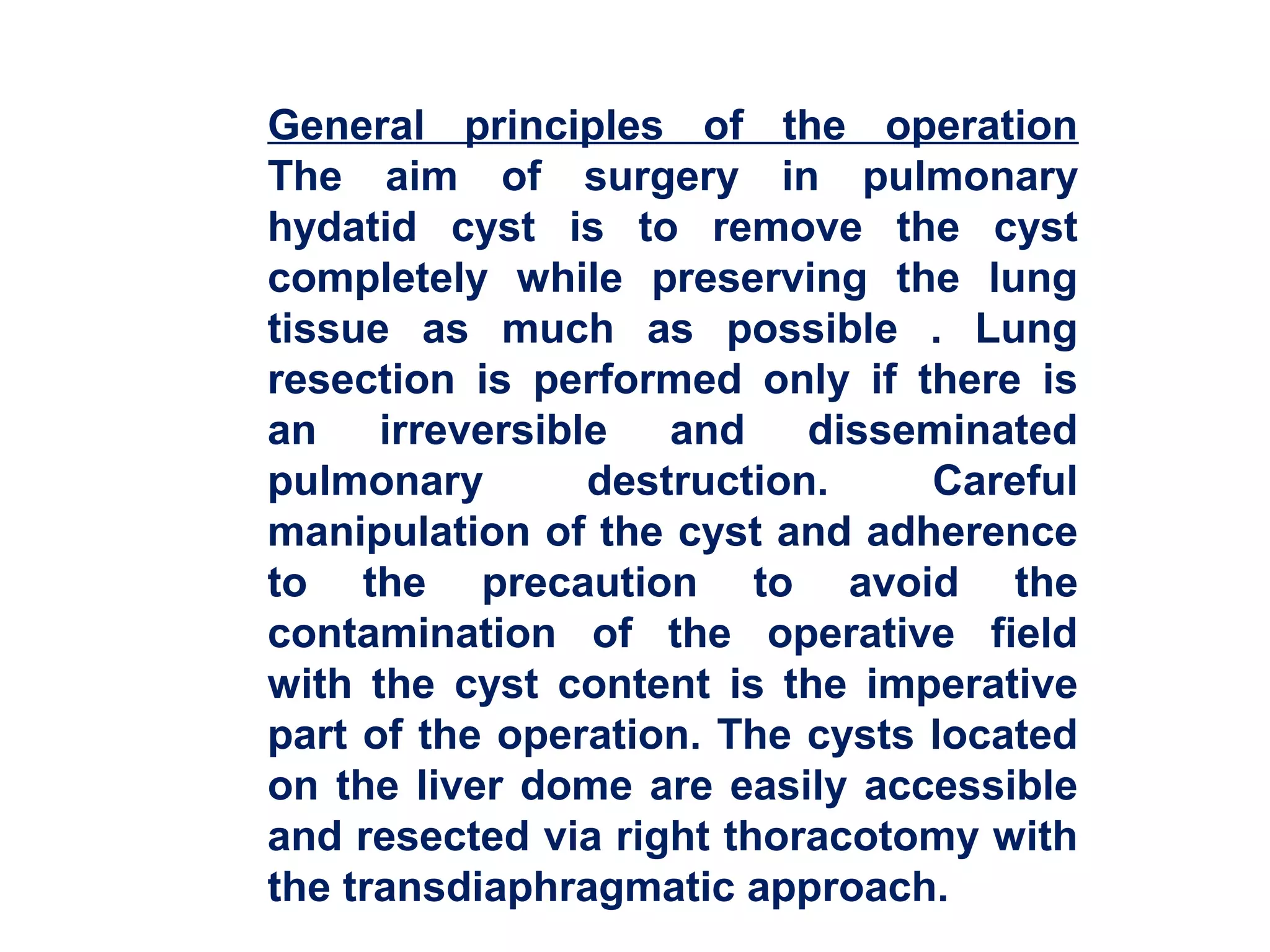 Pulmonary hydatid cysts | PPT