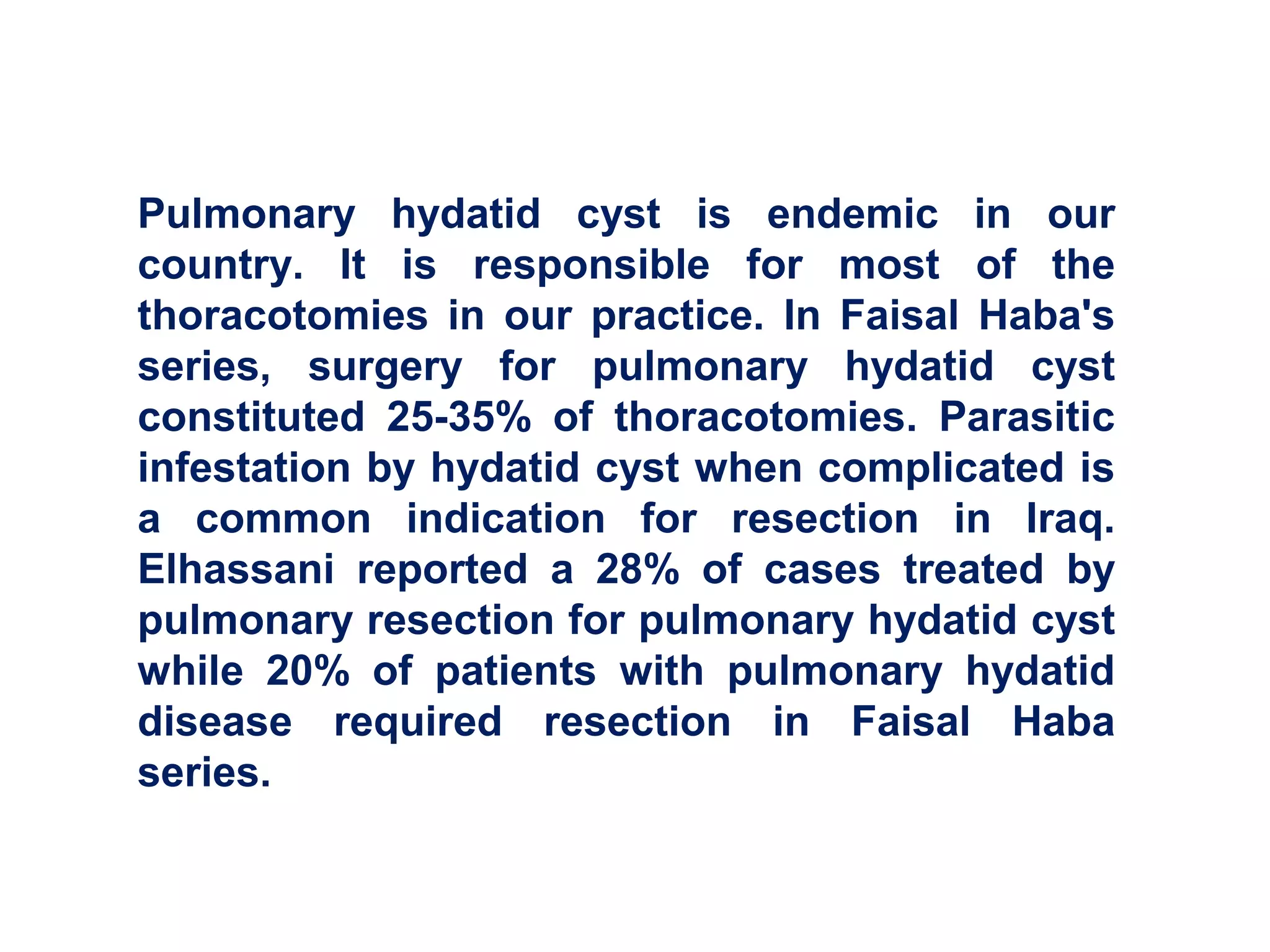 Pulmonary hydatid cysts | PPT | Lung and Respiratory Health | Diseases ...