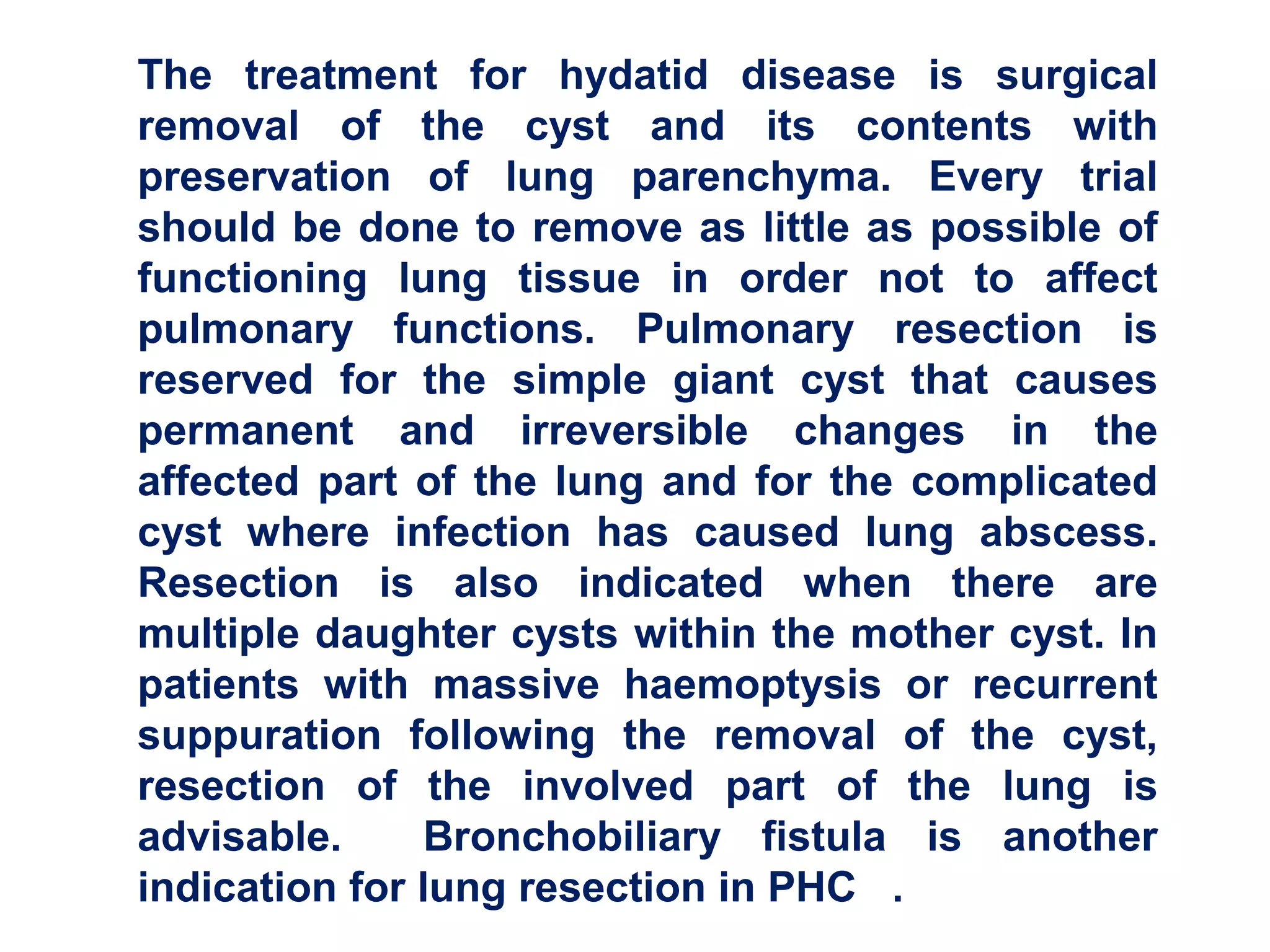 Pulmonary hydatid cysts | PPT