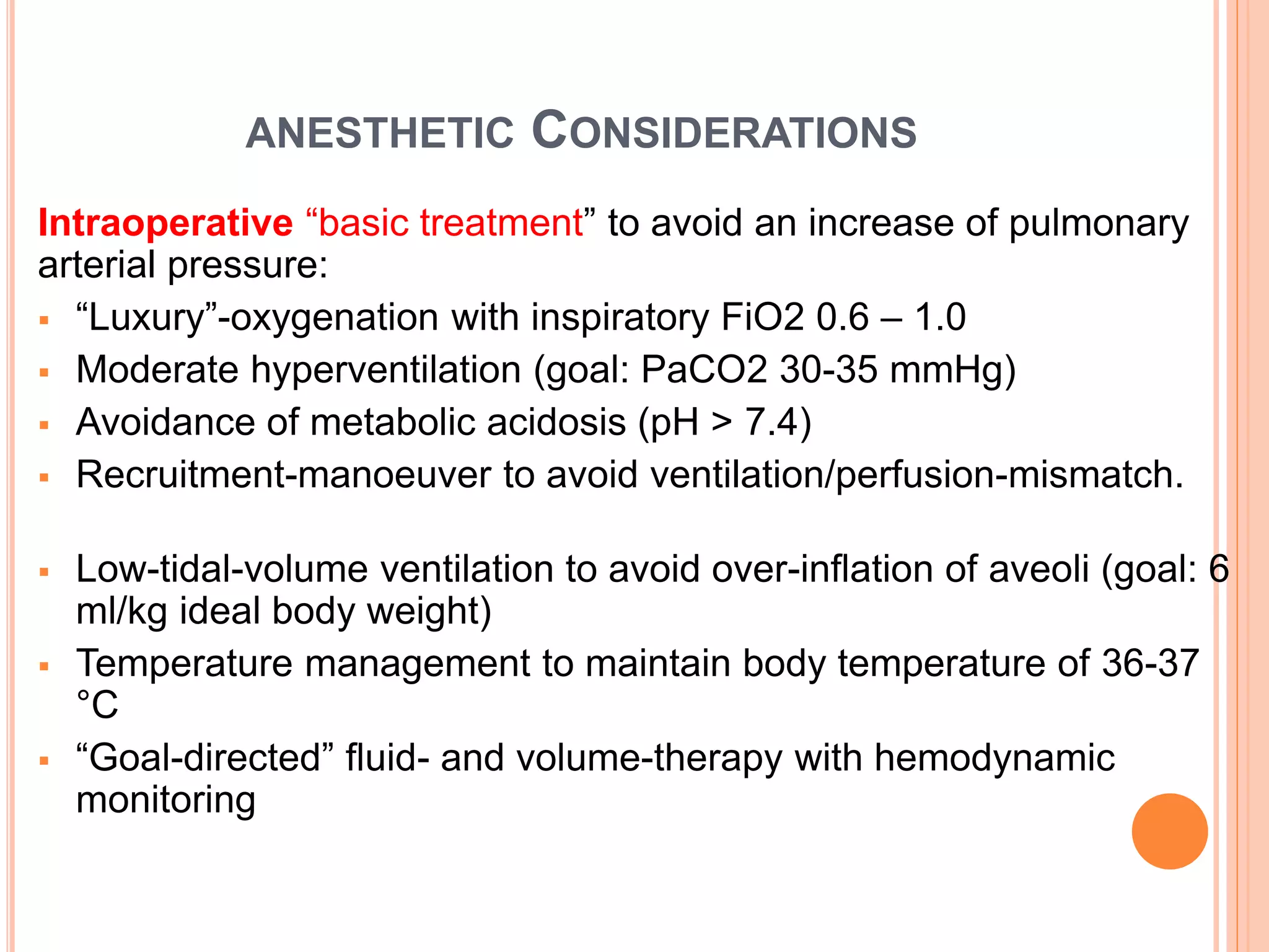 Pulmonary hypertension and anesthesia | PPTX